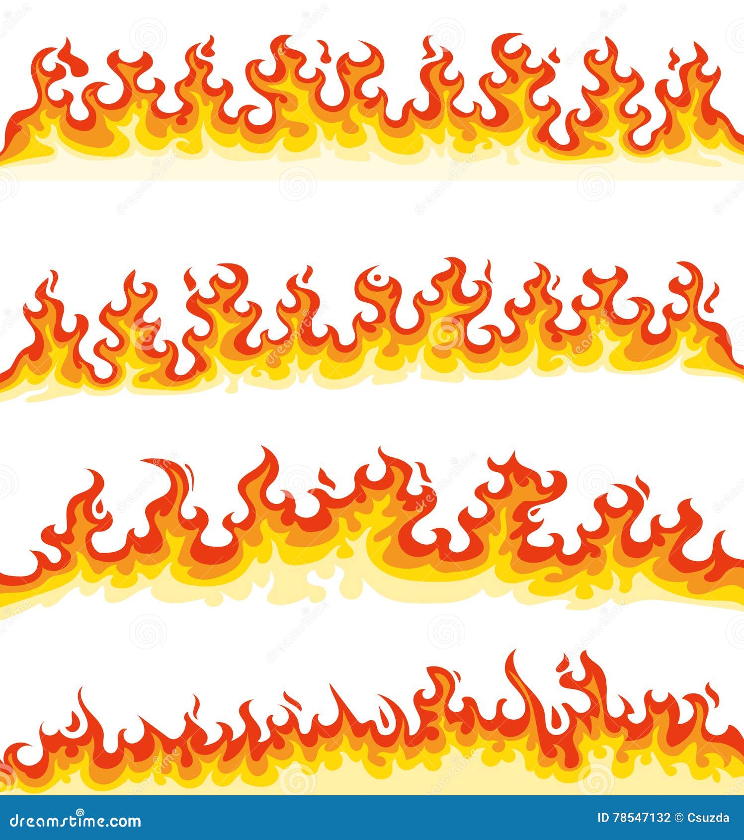 Collection of Cartoon Flames Stock Vector - Illustration of inferno ...