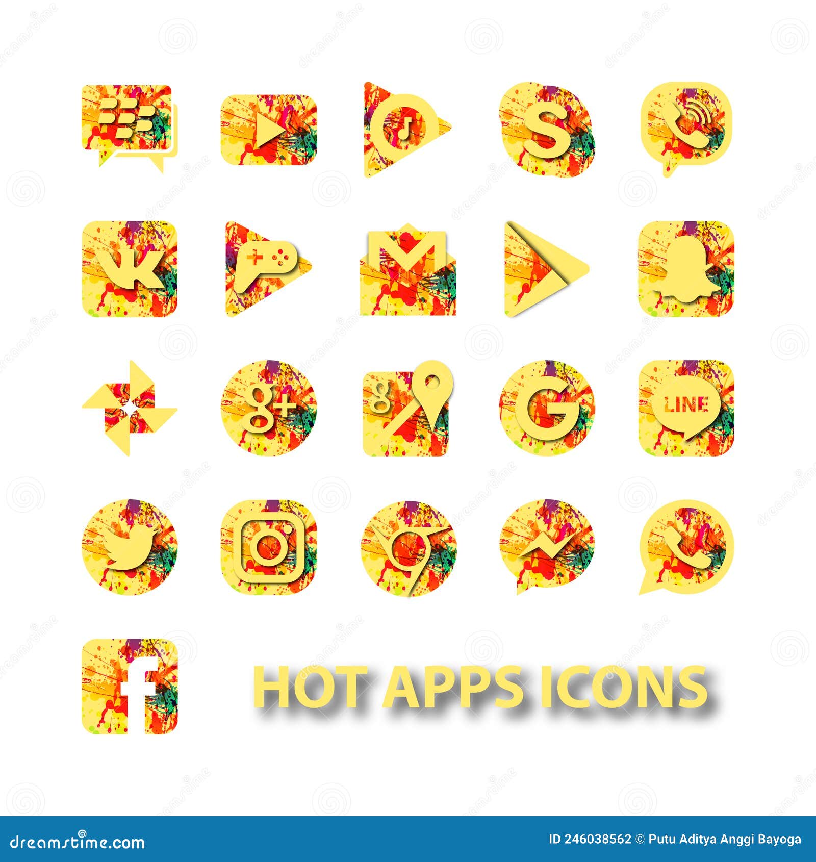 Hot apps icon set editorial photography. Illustration of instagram ...