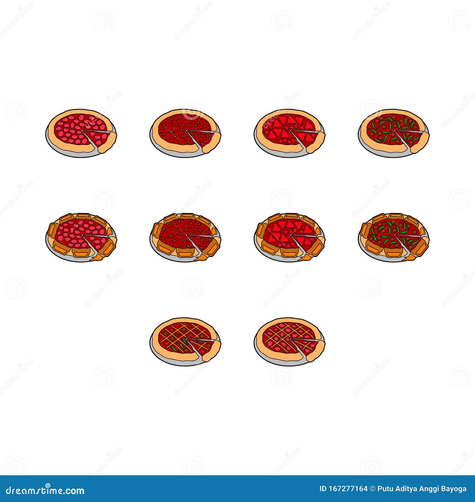 Pizza Icon Set stock vector. Illustration of icon, bake - 167277164