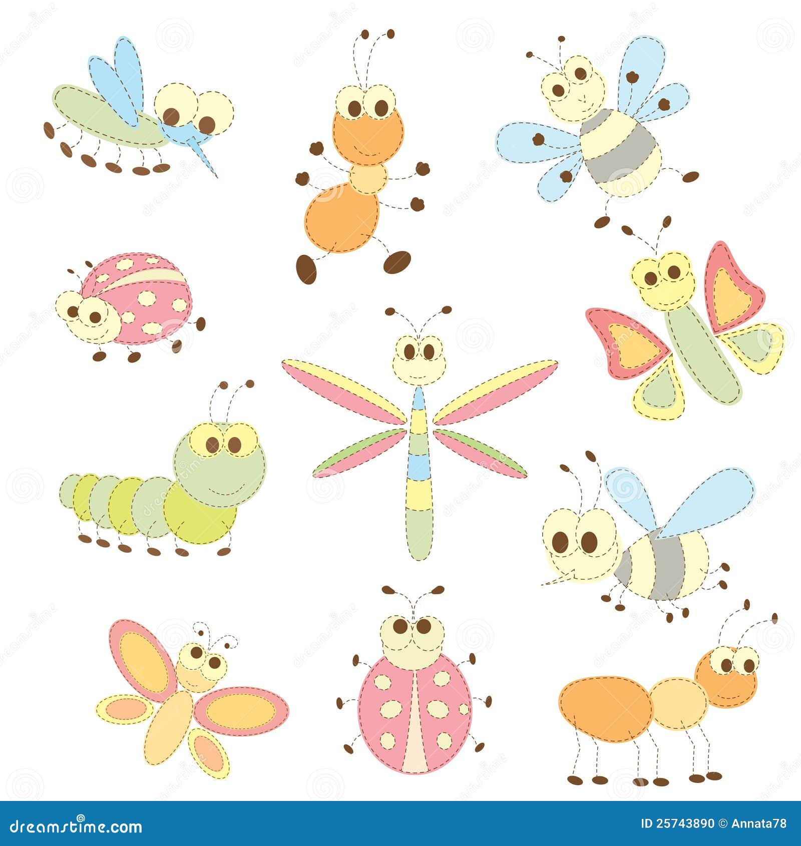 Collection Of Cartoon Insects Vector Illustration | CartoonDealer.com ...