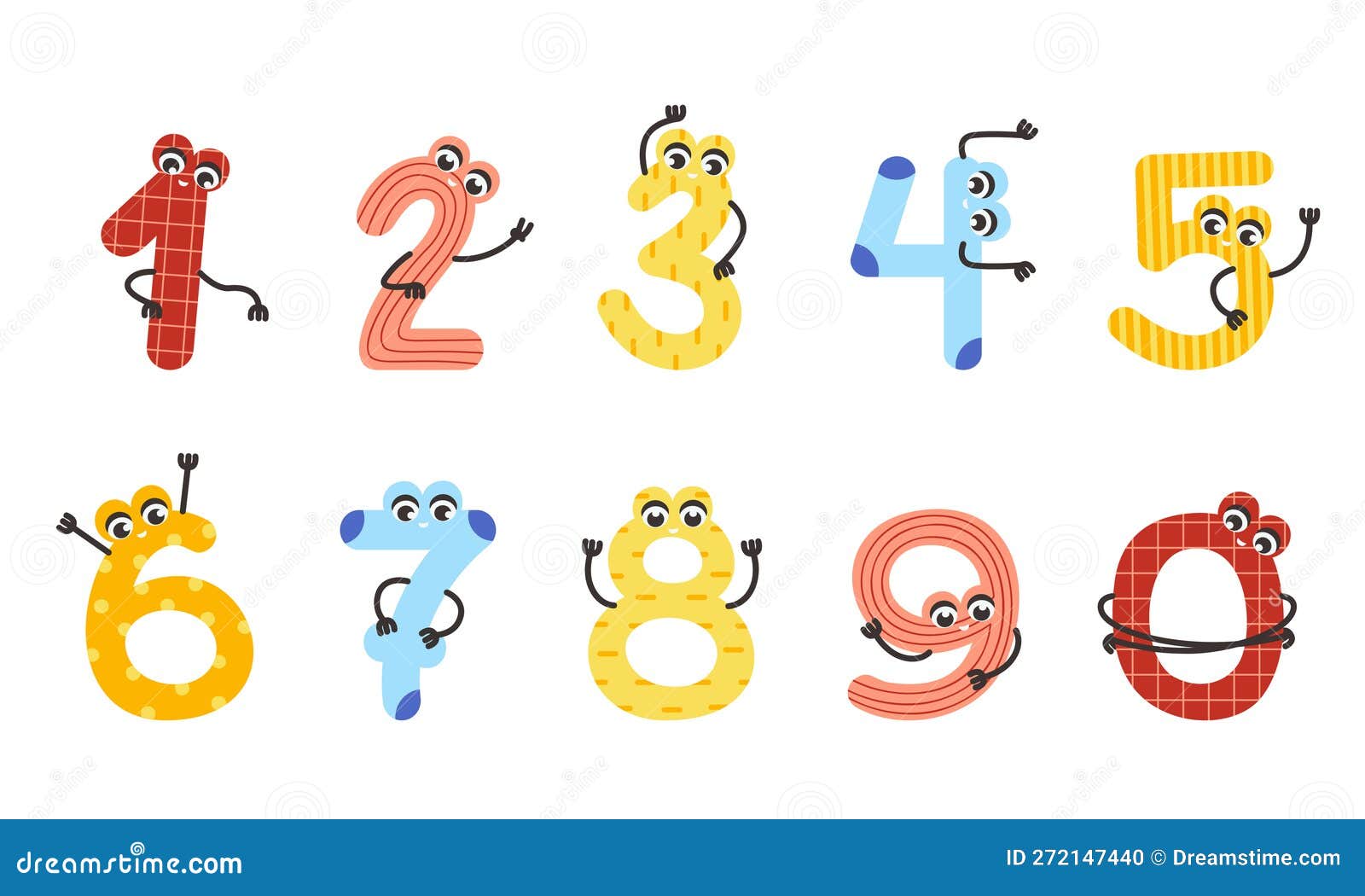 Collection of Cartoon Numbers. Stock Vector - Illustration of isolated ...