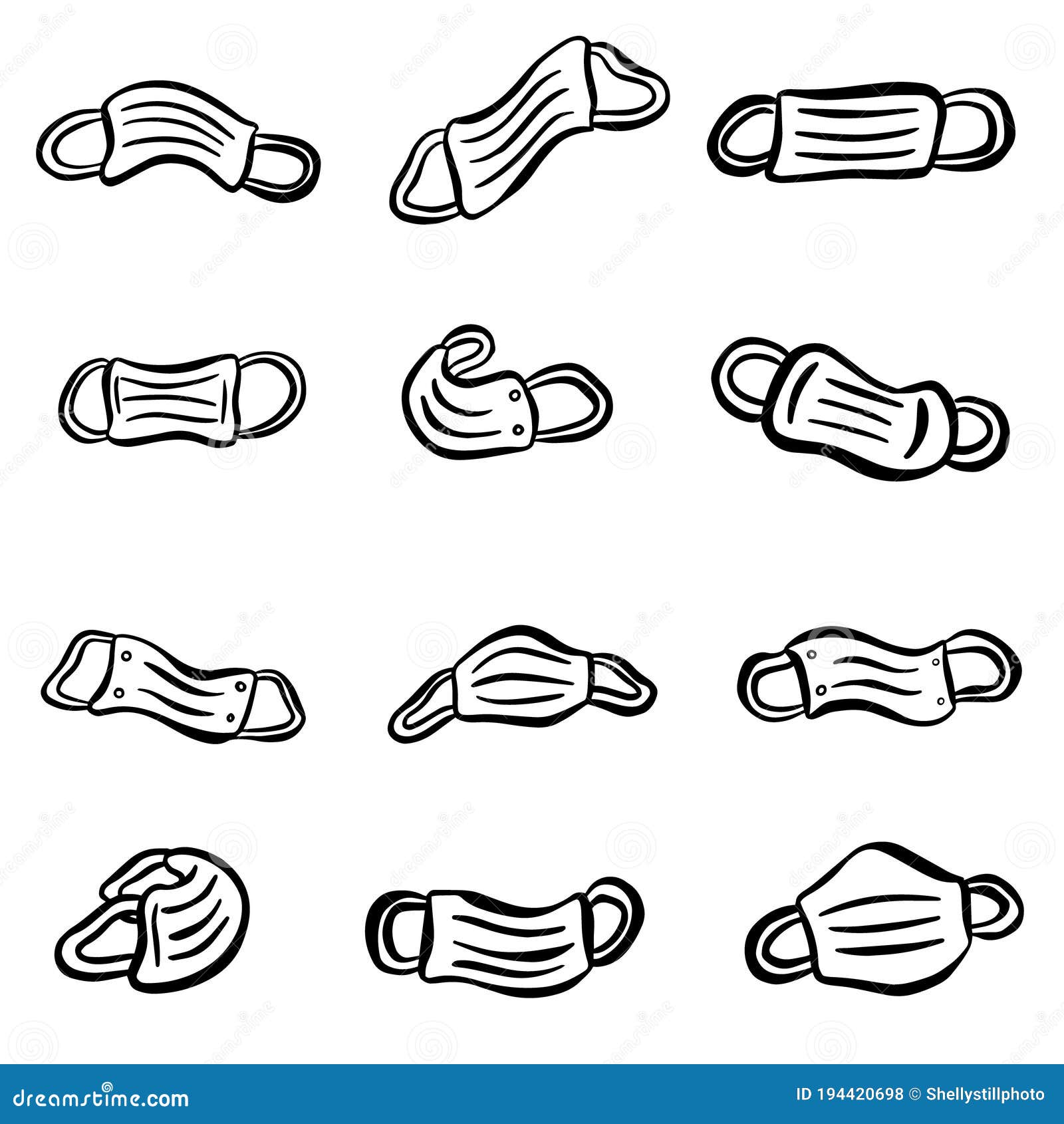 A Collection of Cartoon Protective Face Mask Logo Designs Stock Vector ...