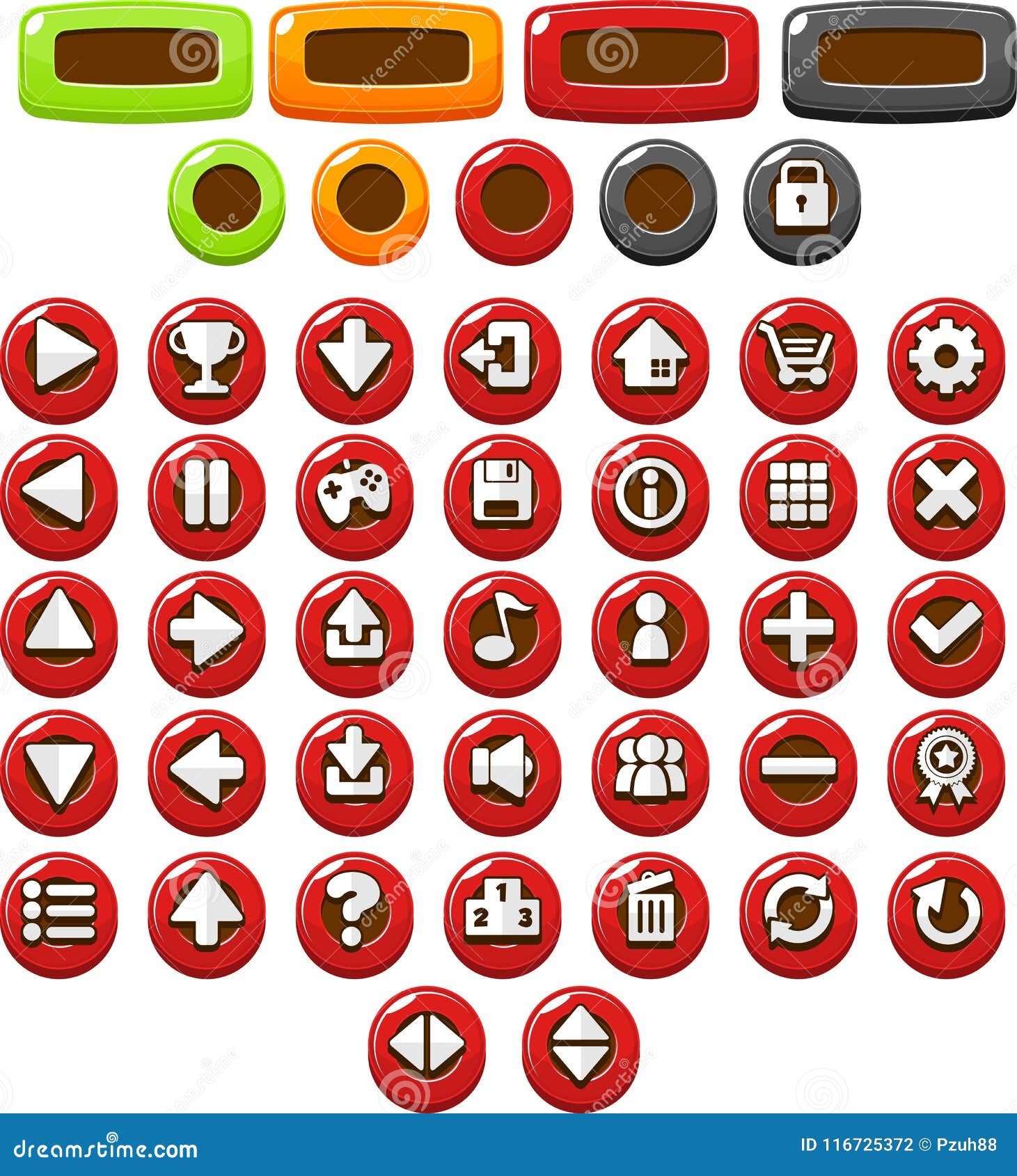 Casual Candy Game Button Set Stock Vector - Illustration of child ...