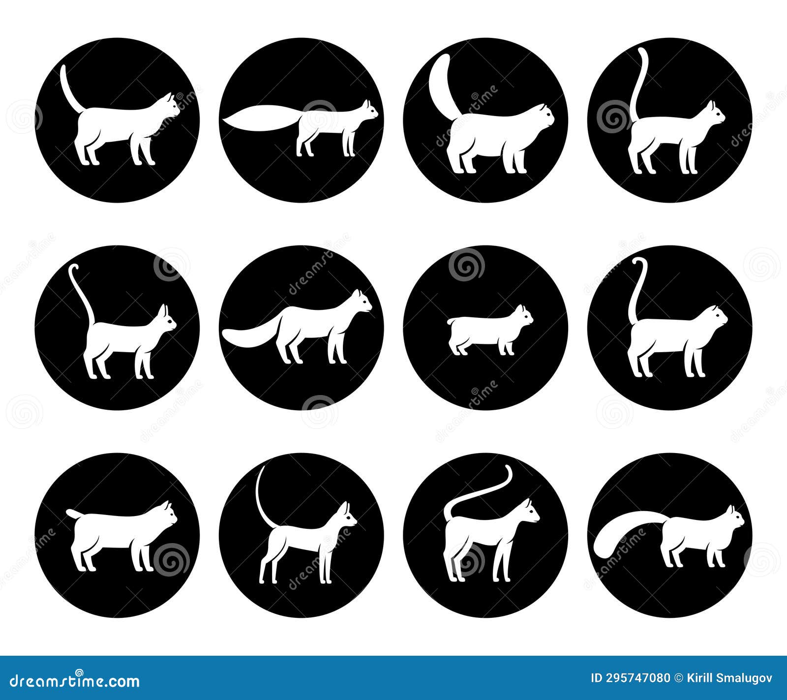 Collection Cat Icon Set. Vector Stock Vector - Illustration of simple ...
