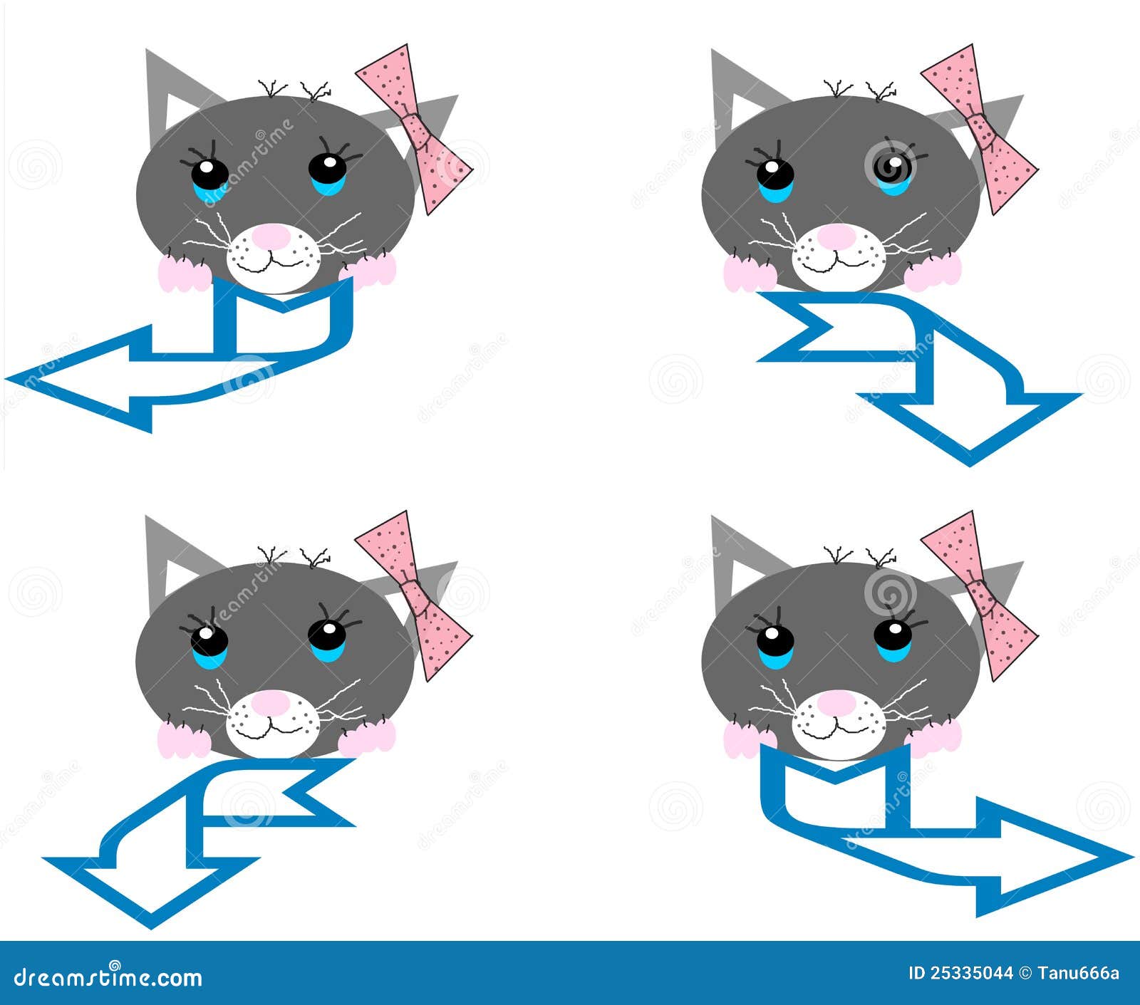A Collection of Cats with Arrows Stock Illustration - Illustration of ...