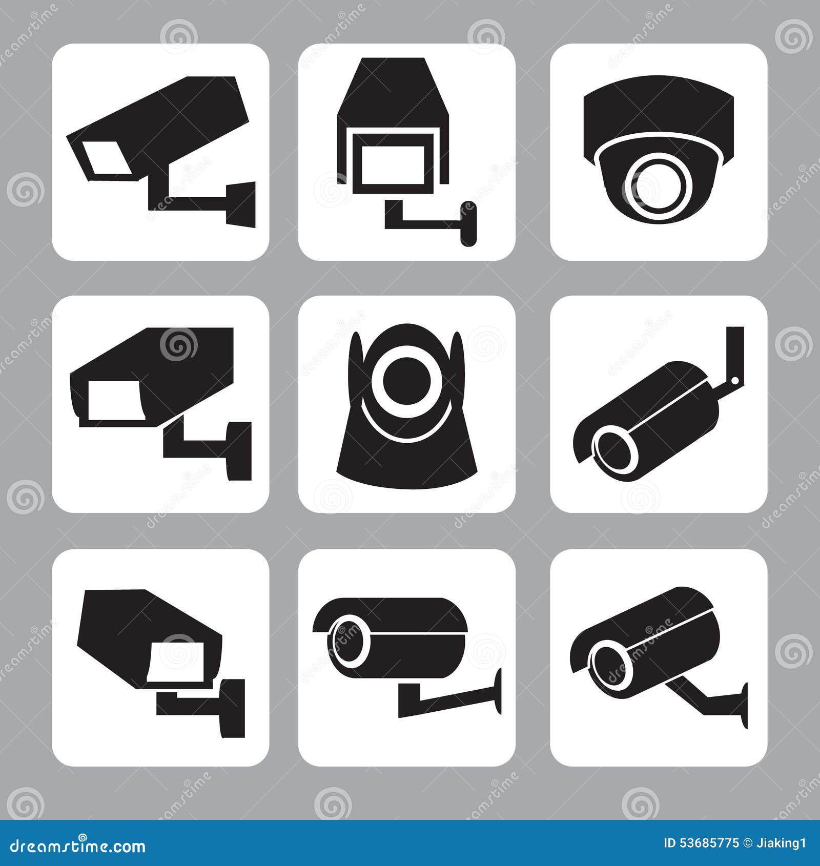 Collection of CCTV and Security Camera Vector Icon Stock Vector ...