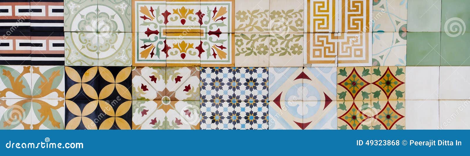 Collection of 9 Ceramic Tiles Stock Photo - Image of beautiful ...