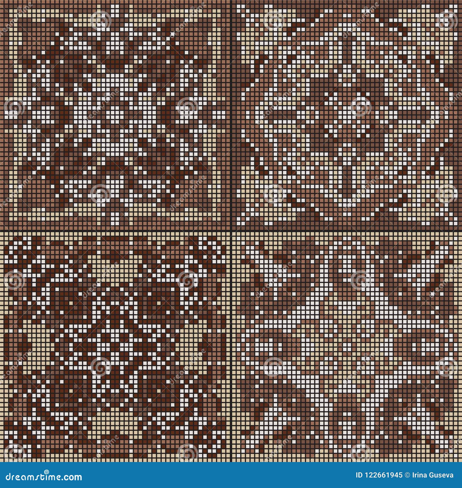 A Collection of Ceramic Tiles in Brown Retro Colors. Stock Vector ...