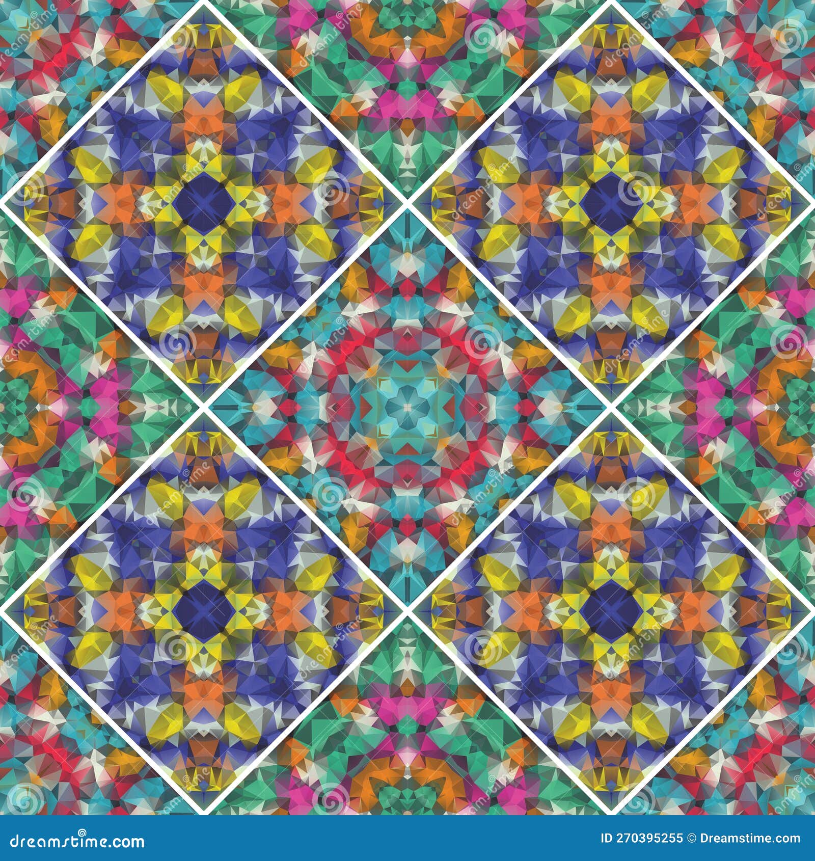 A Collection of Ceramic Tiles in Retro Colors. a Set of Square Patterns ...