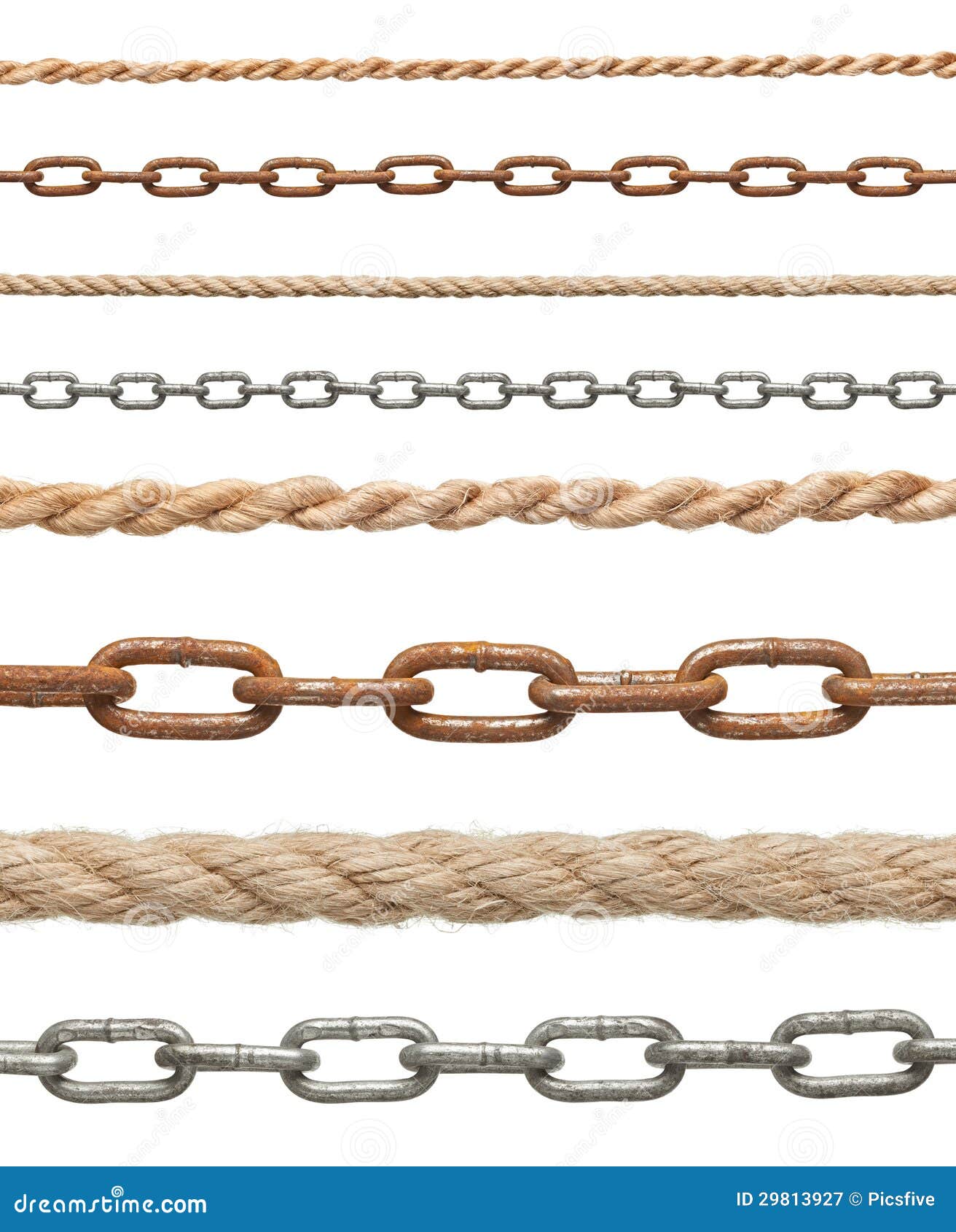 Chain and rope stock image. Image of hemp, chain, cord - 29813927