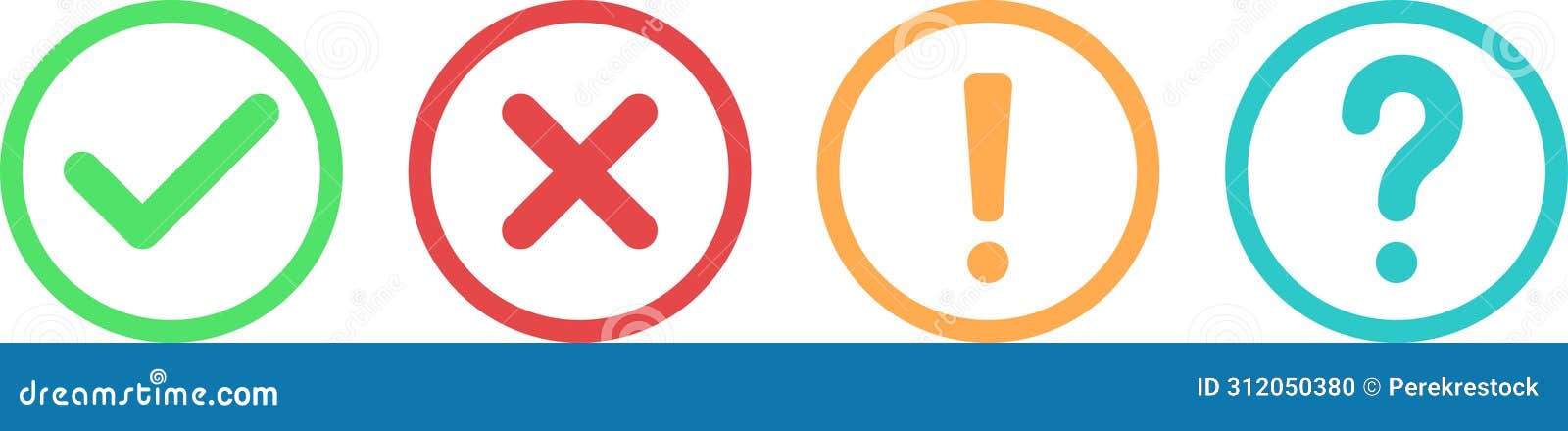 Collection of Check Mark, Exclamation Point, Question Mark and X Mark ...