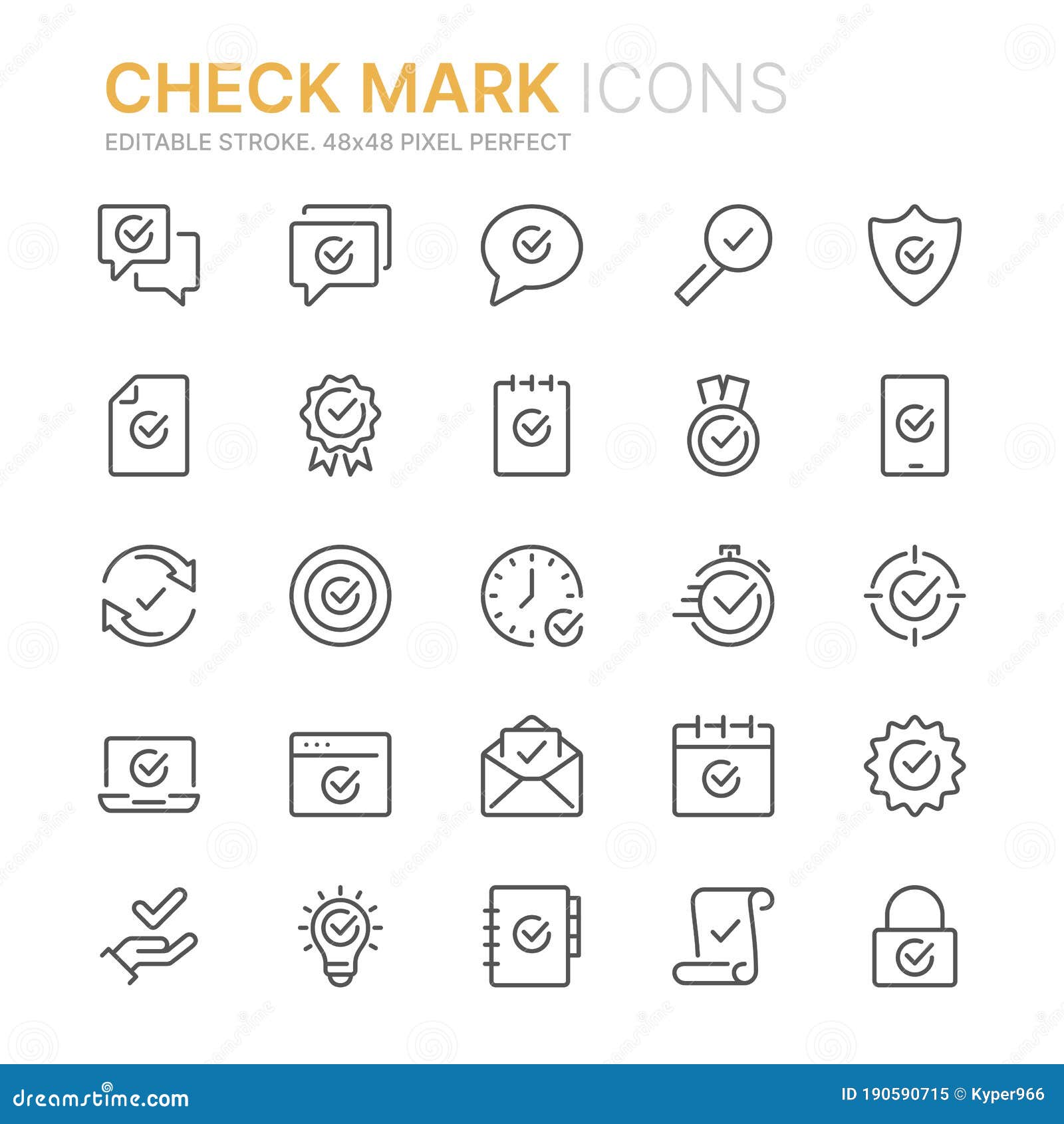 Collection Of Check Mark Icons Icons Cartoon Vector | CartoonDealer.com ...