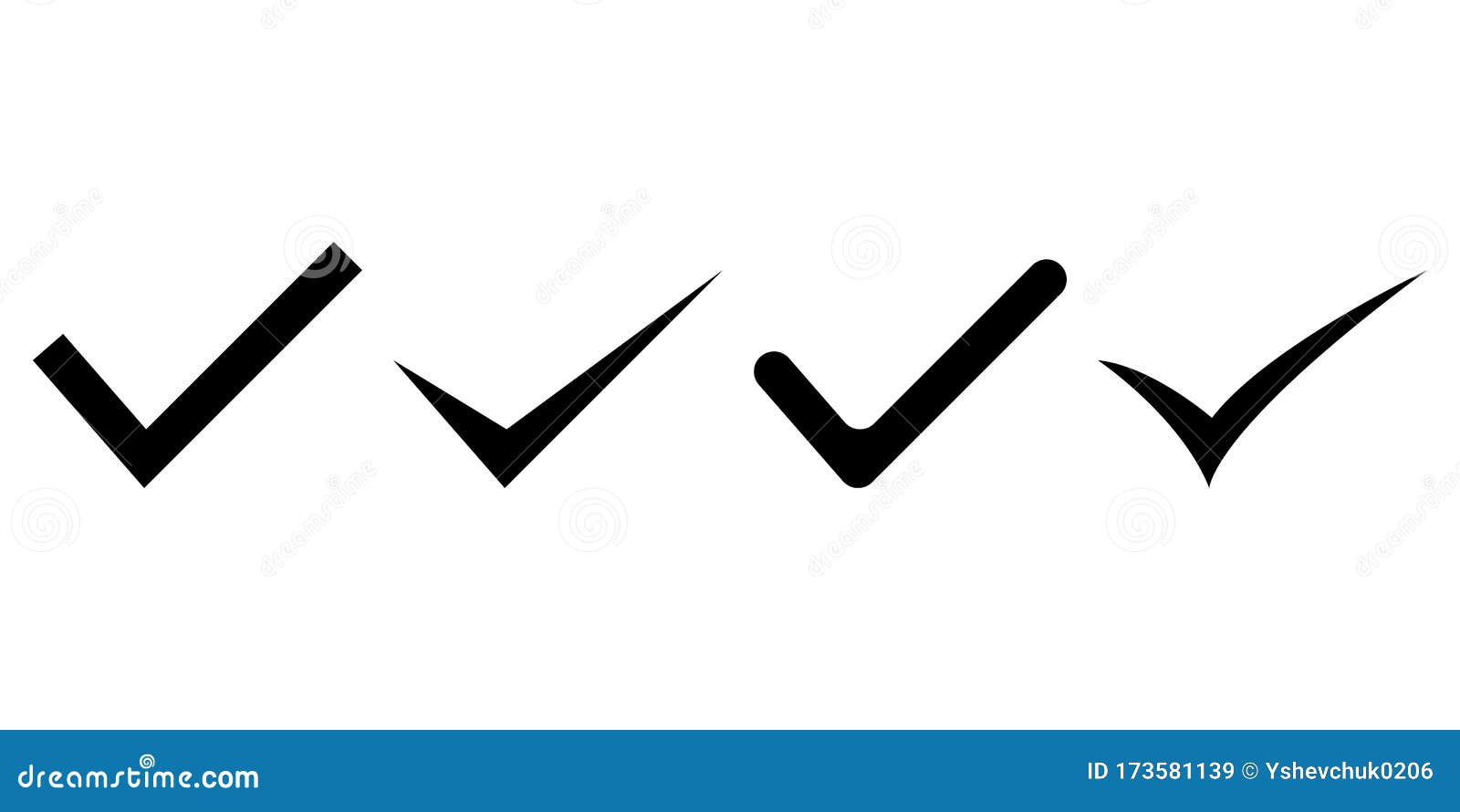 Collection of Check Mark Signs. Confirmation Mark. Vector Illustration ...
