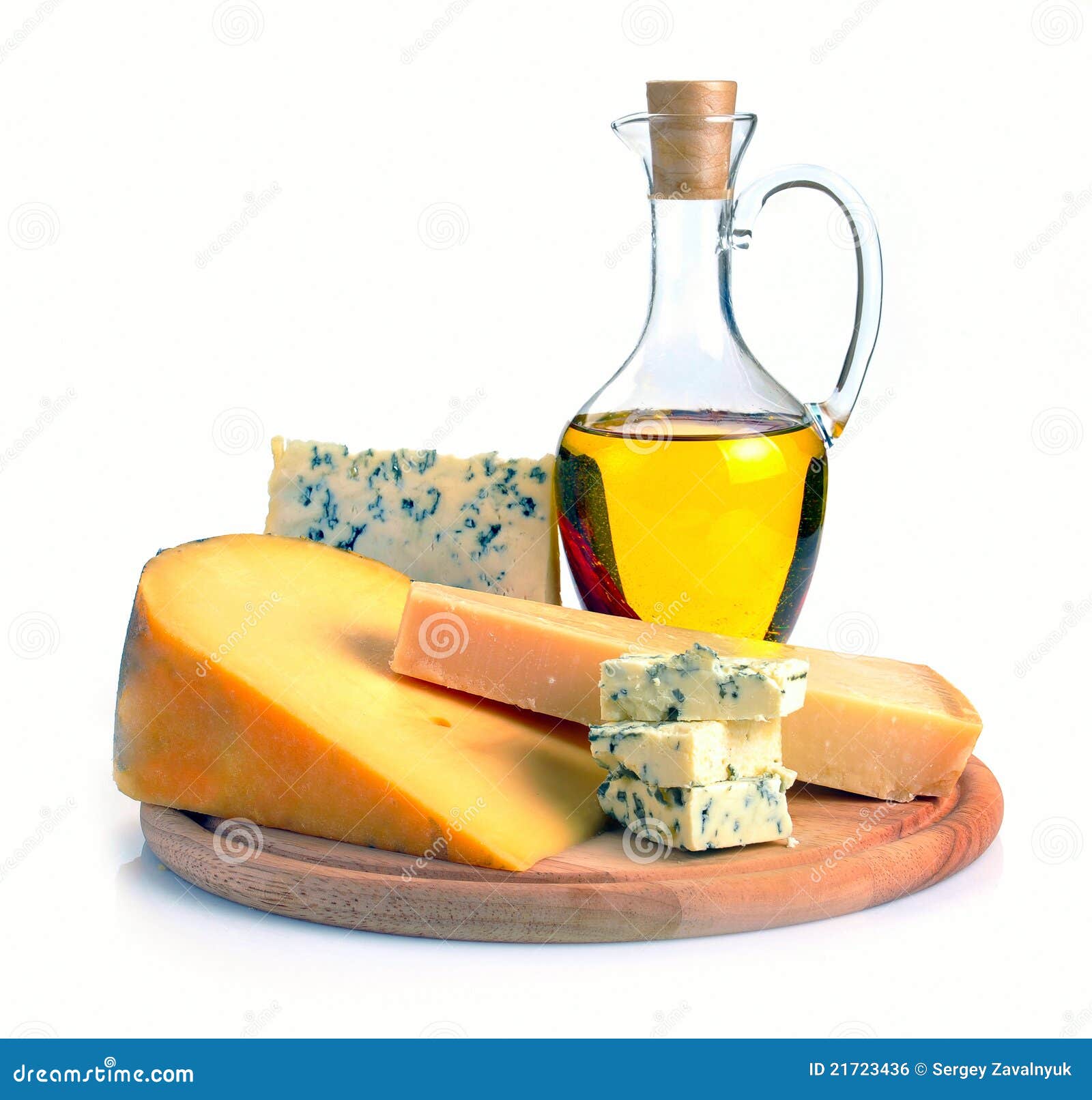 Collection of Cheeses and Olive Oil Stock Photo - Image of gauda ...