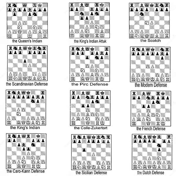 Collection of Chess Openings Stock Illustration - Illustration of game ...