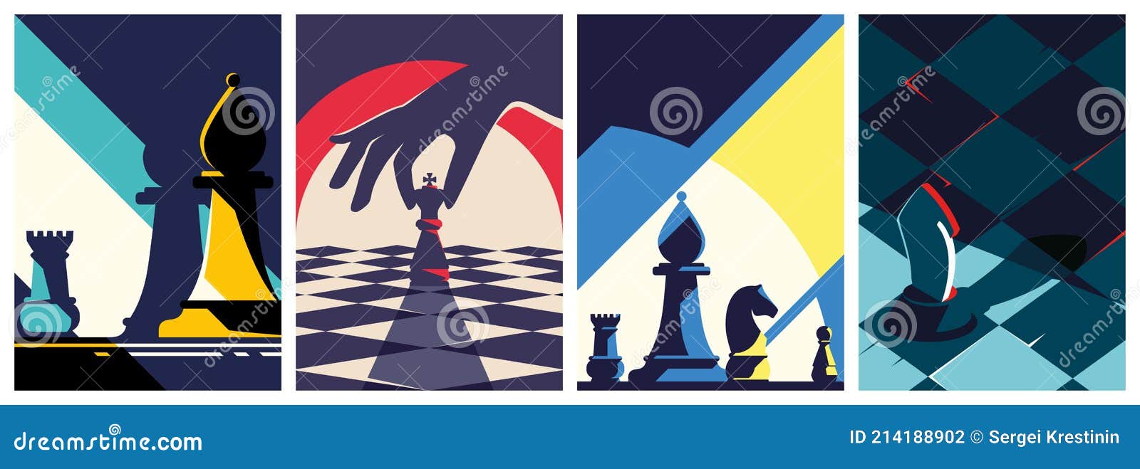 Collection of Chess Posters. Stock Vector - Illustration of piece ...