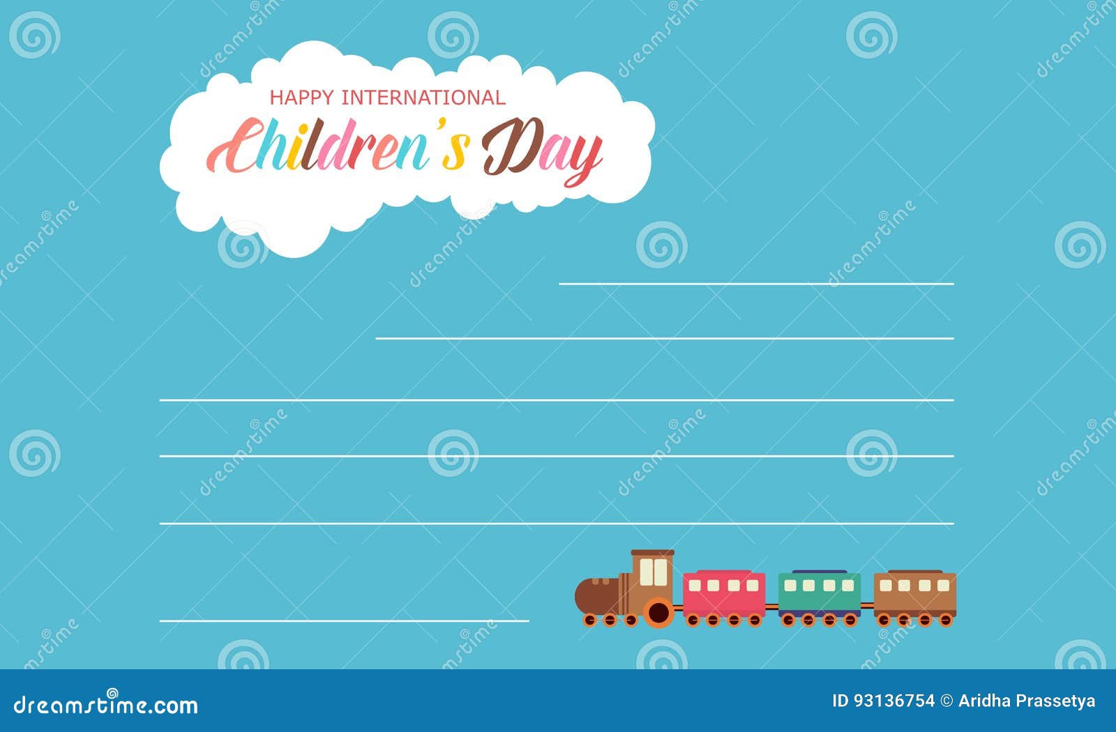 Collection Children Day Greeting Card Stock Vector - Illustration of ...