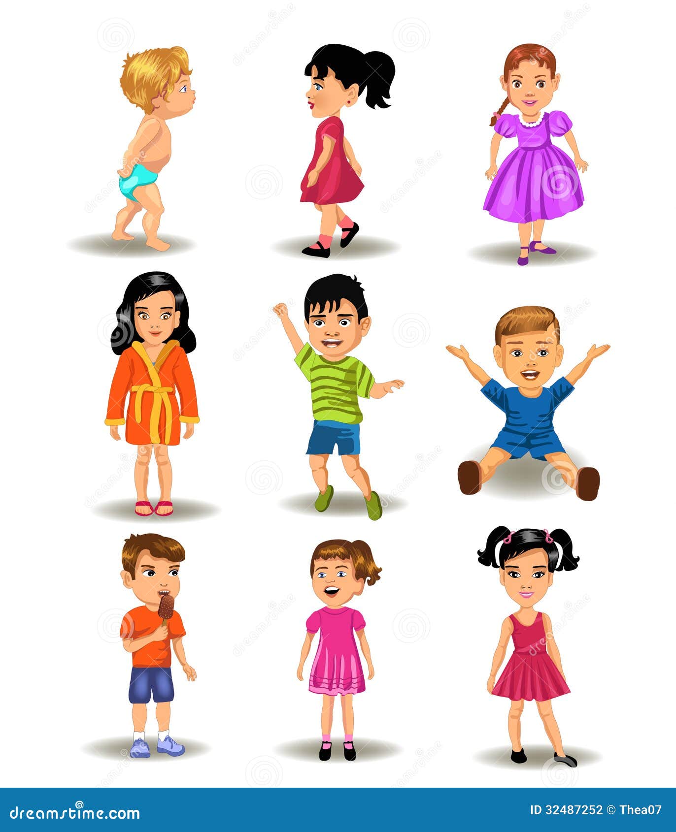 Collection of children stock vector. Illustration of diverse - 32487252