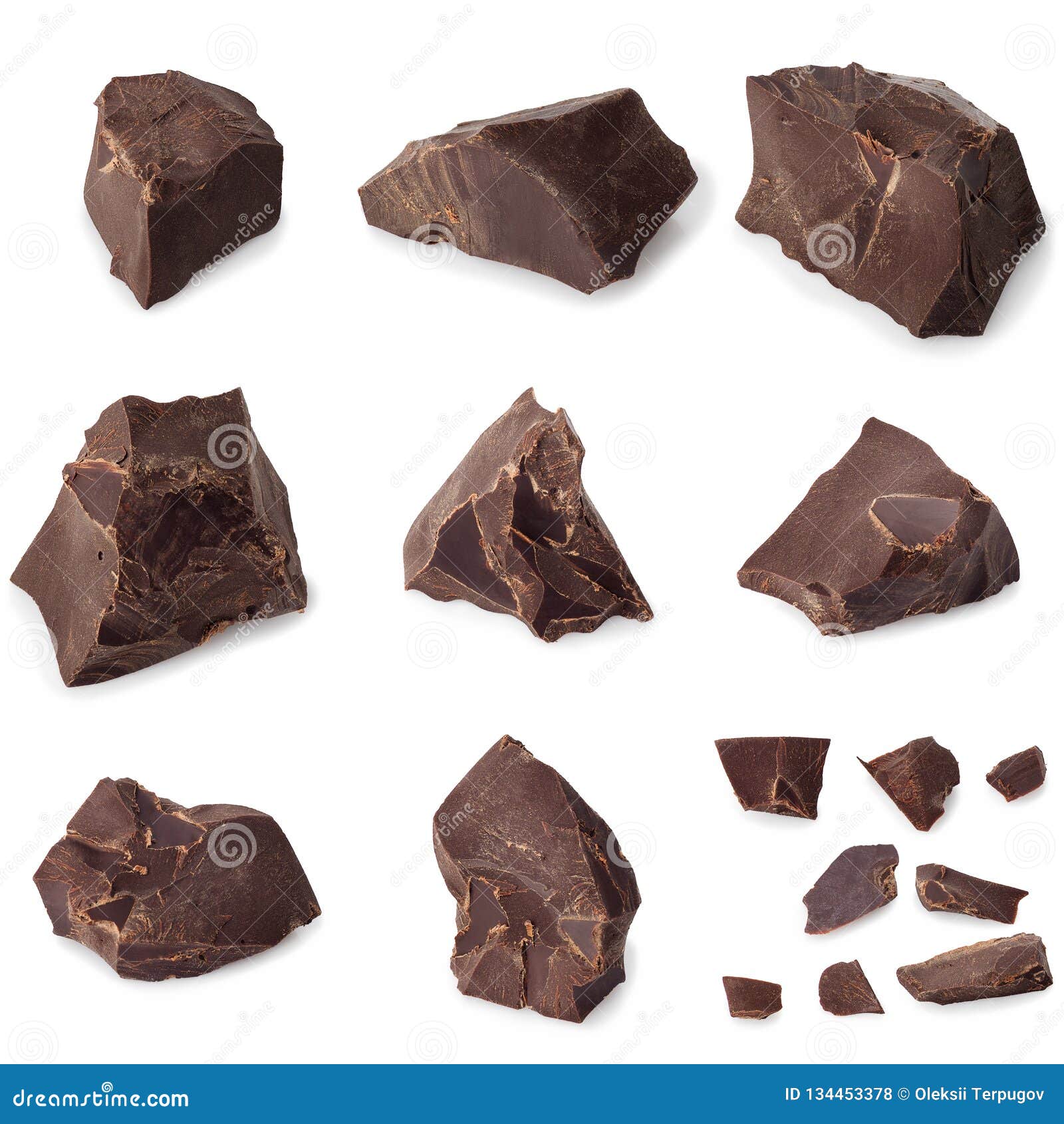Collection of Chocolate Pieces Stock Photo - Image of black, cacao ...