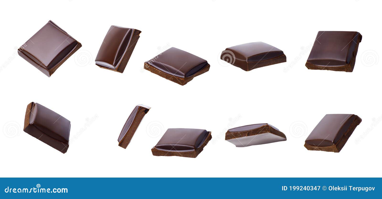 Collection of Chocolate Pieces Stock Image - Image of chopped, cocoa ...