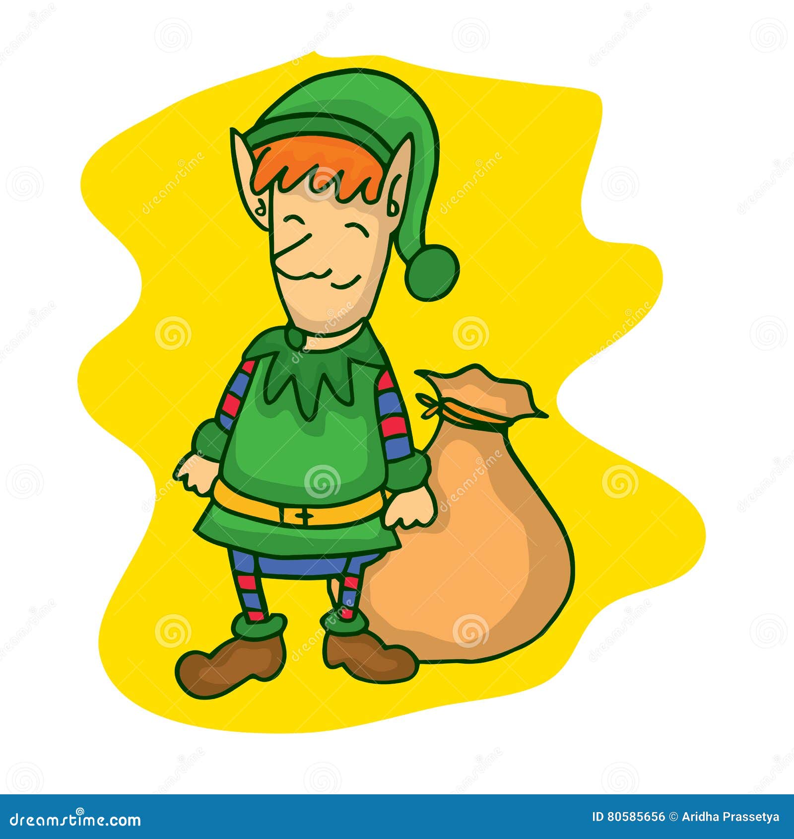 Collection of Christmas Elf Cartoon Stock Vector - Illustration of ...