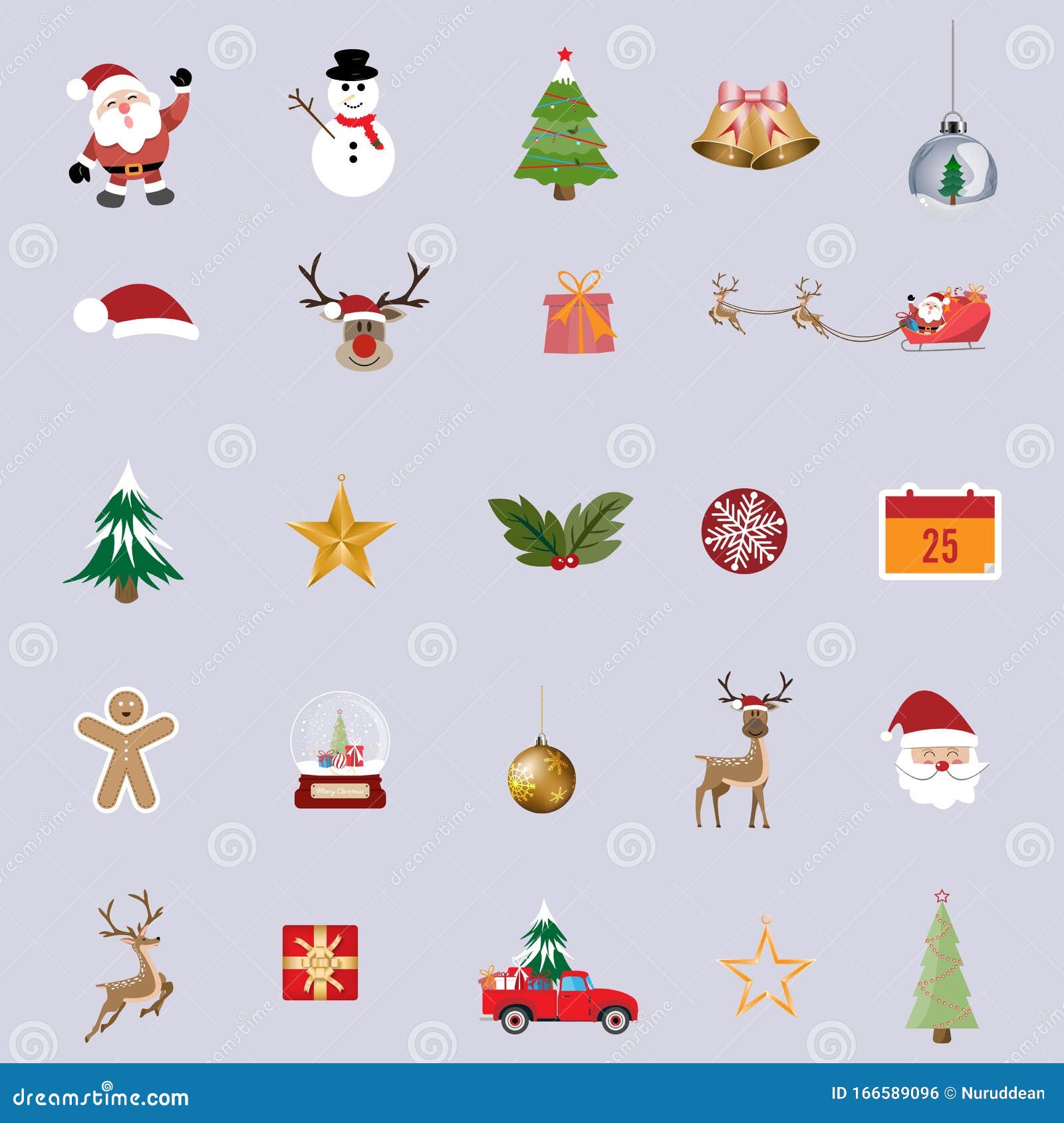 Collection of Christmas Items Elements and Decoration, Christmas ...