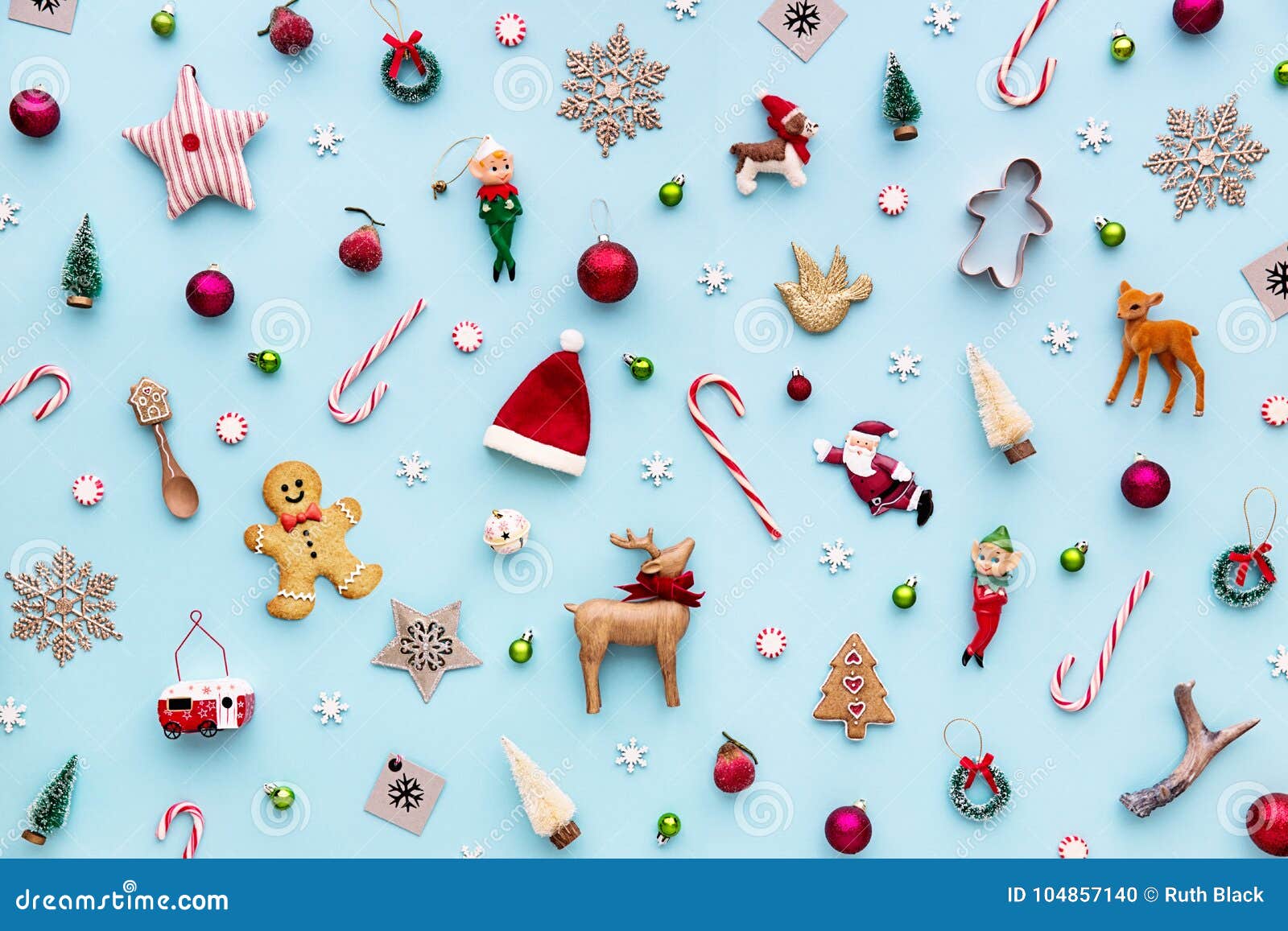 Collection of Christmas Objects Stock Photo - Image of decorations ...