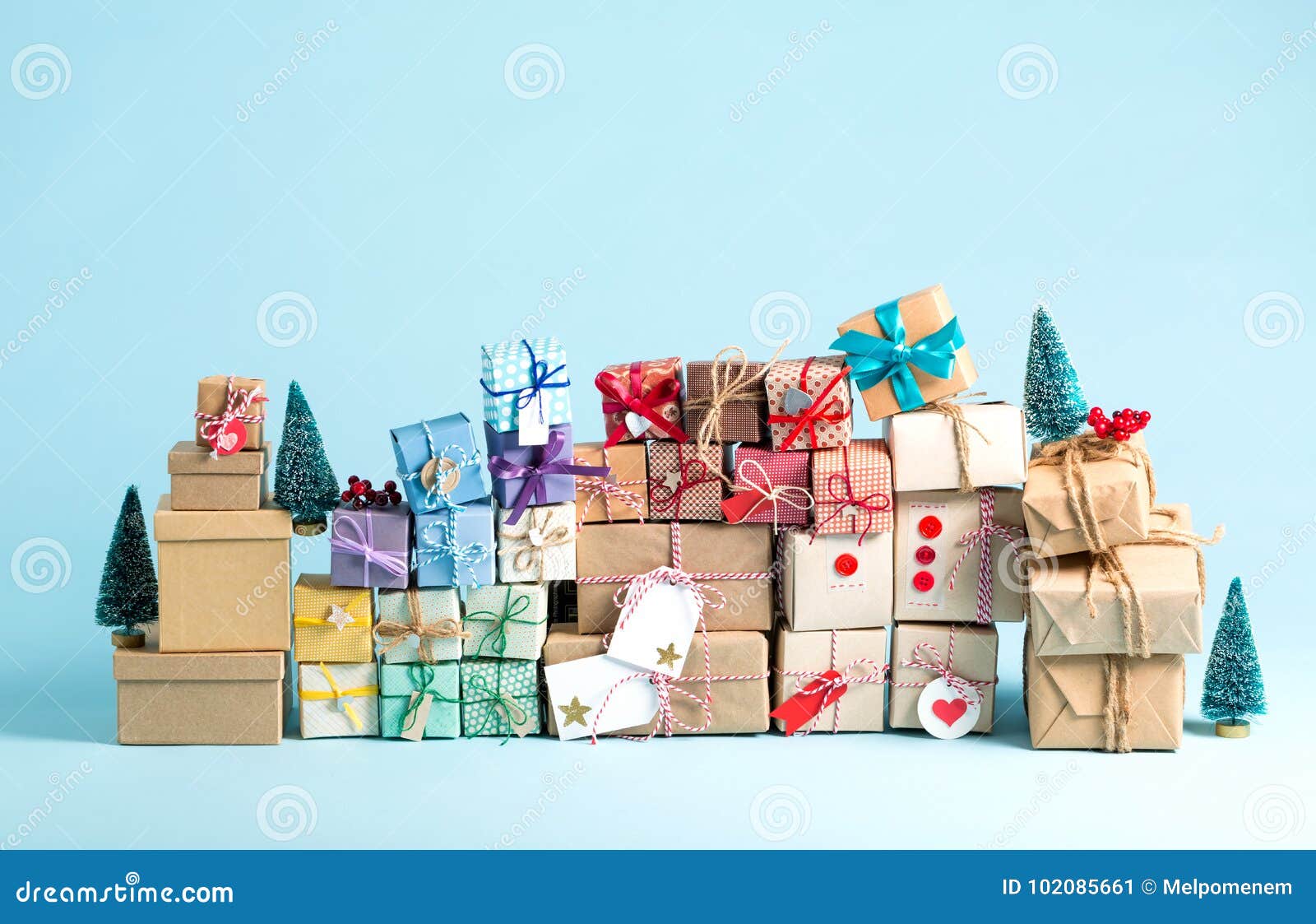Collection of Christmas Present Boxes Stock Image - Image of ribbon ...