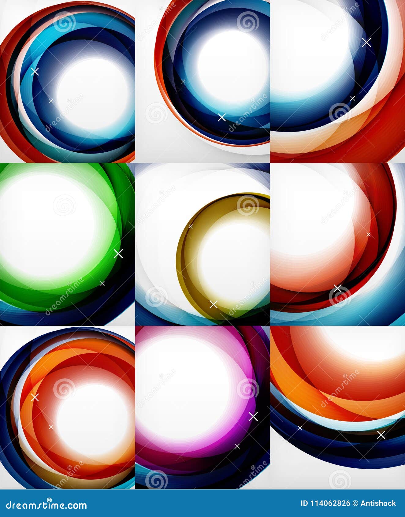 Collection of Circle Abstract Backgrounds Stock Vector - Illustration ...