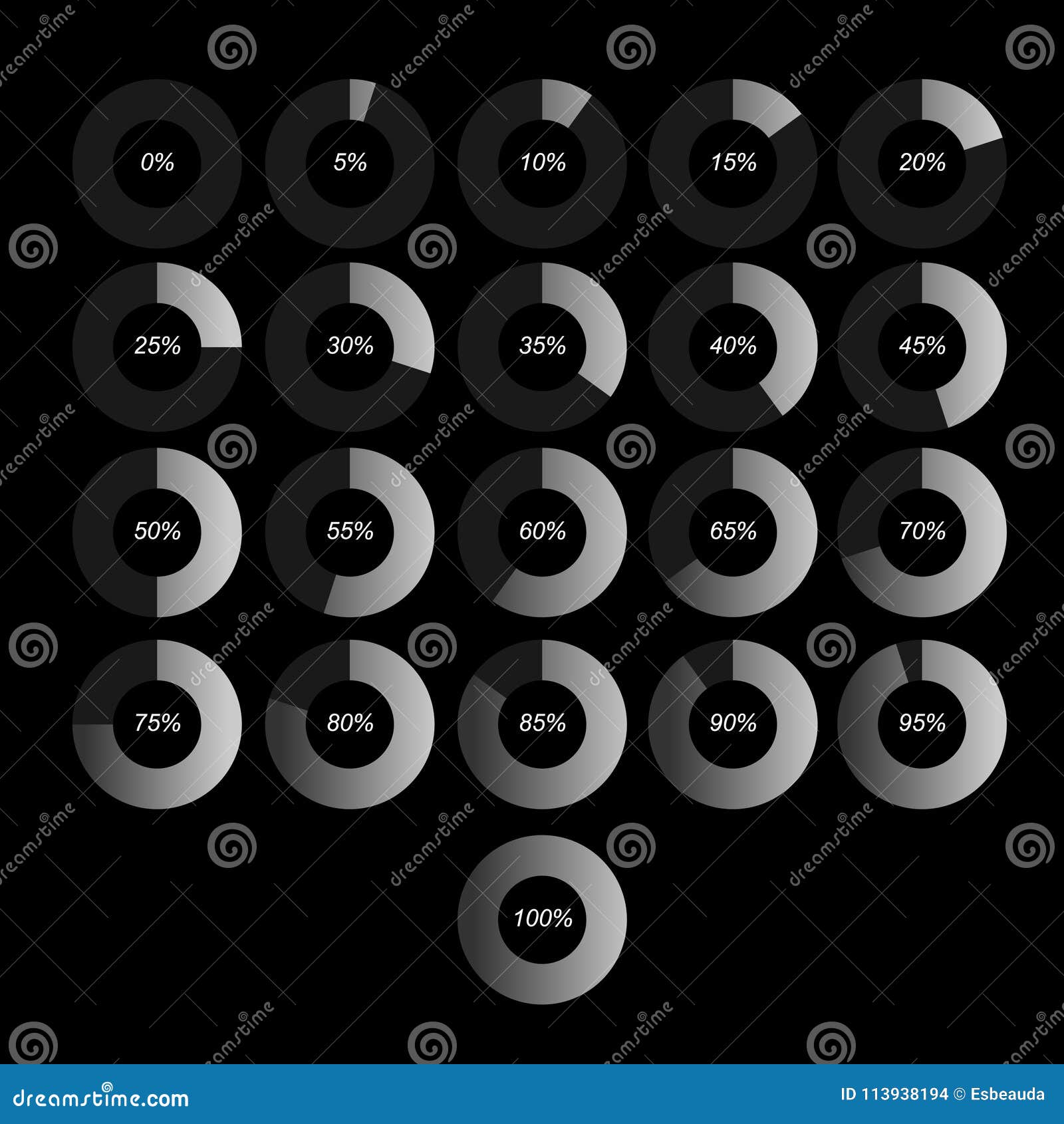 Collection of Circle Loading Pie Chart Stock Vector - Illustration of ...