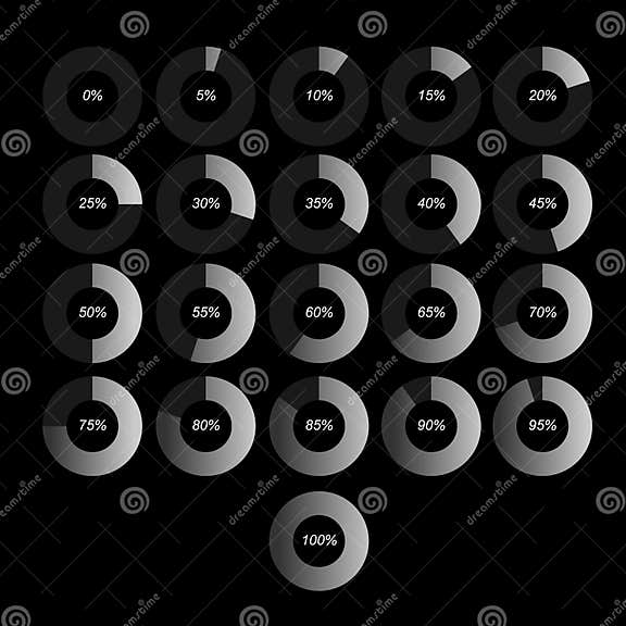 Collection of Circle Loading Pie Chart Stock Vector - Illustration of ...