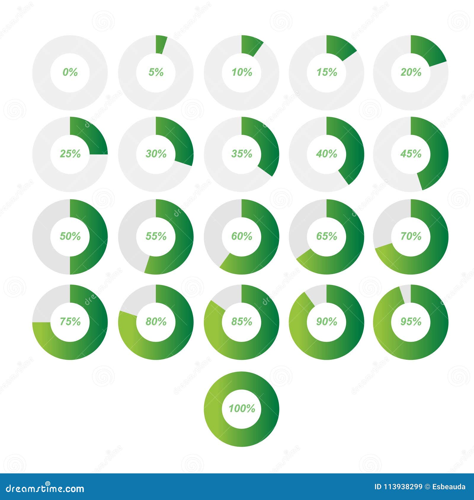 Collection of Circle Loading Pie Chart Stock Vector - Illustration of ...