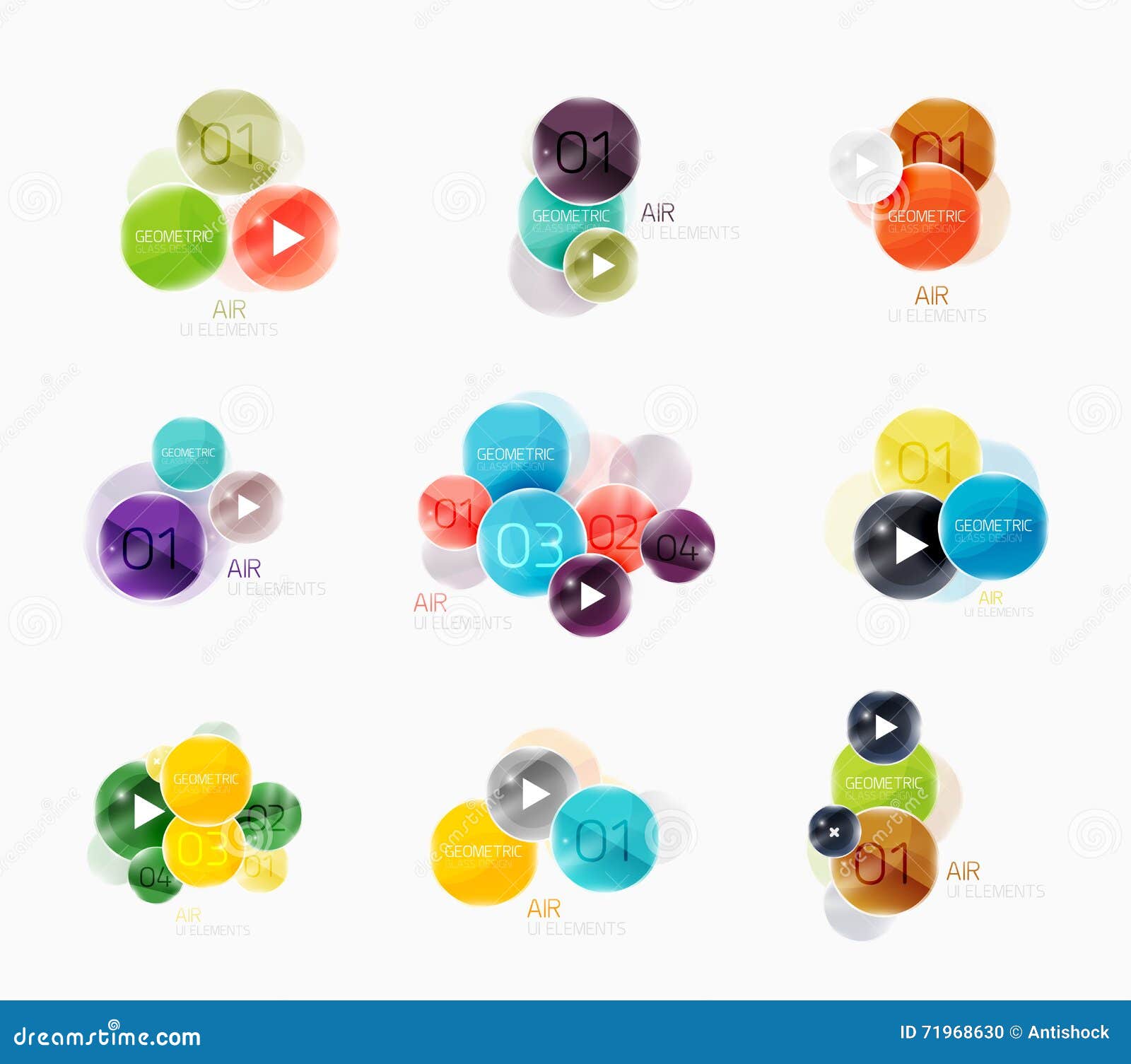 Collection of Circle Web Boxes Stock Vector - Illustration of ...