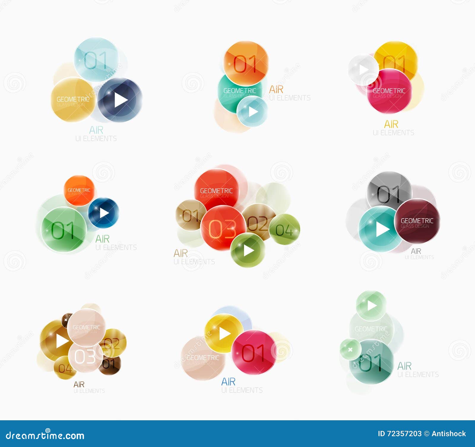 Collection of Circle Web Boxes Stock Vector - Illustration of glossy ...