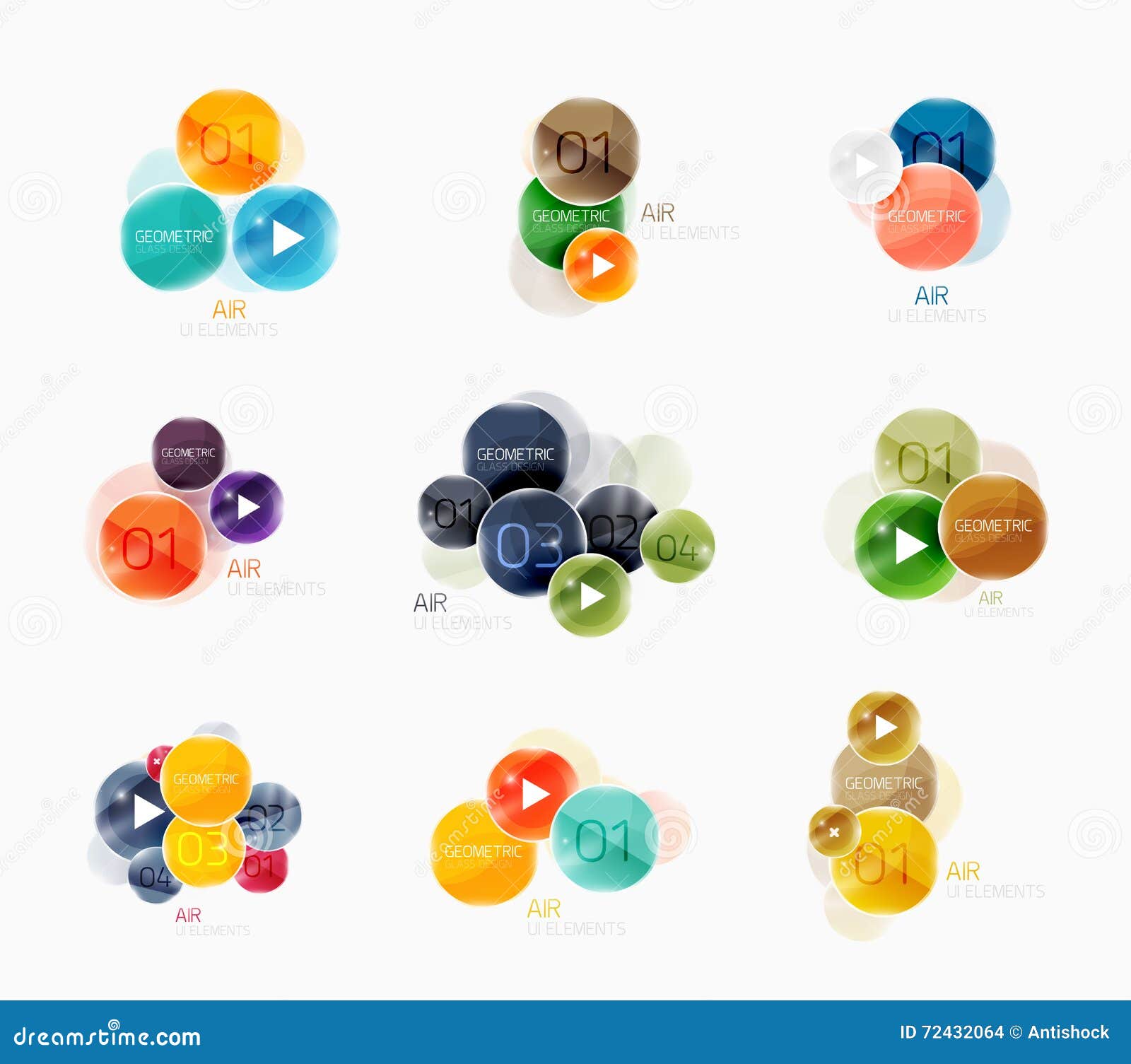 Collection of Circle Web Boxes Stock Vector - Illustration of creative ...