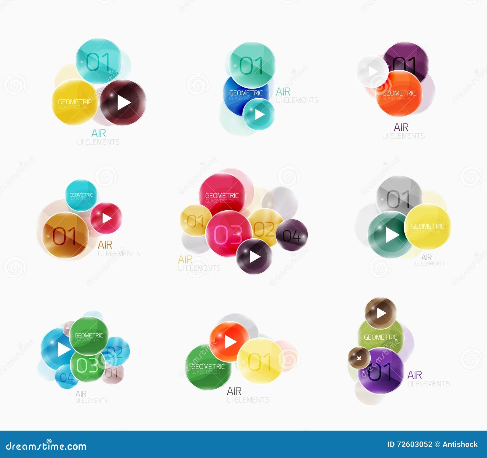 Collection of Circle Web Boxes Stock Vector - Illustration of circle ...
