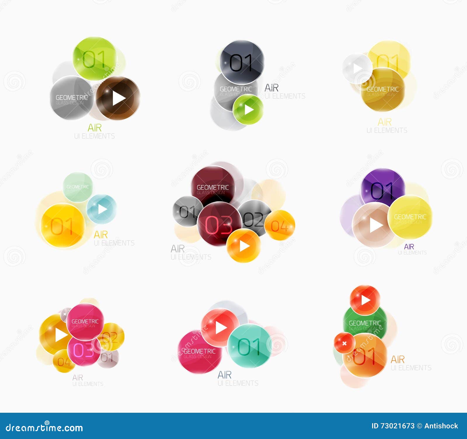 Collection of Circle Web Boxes Stock Vector - Illustration of ...