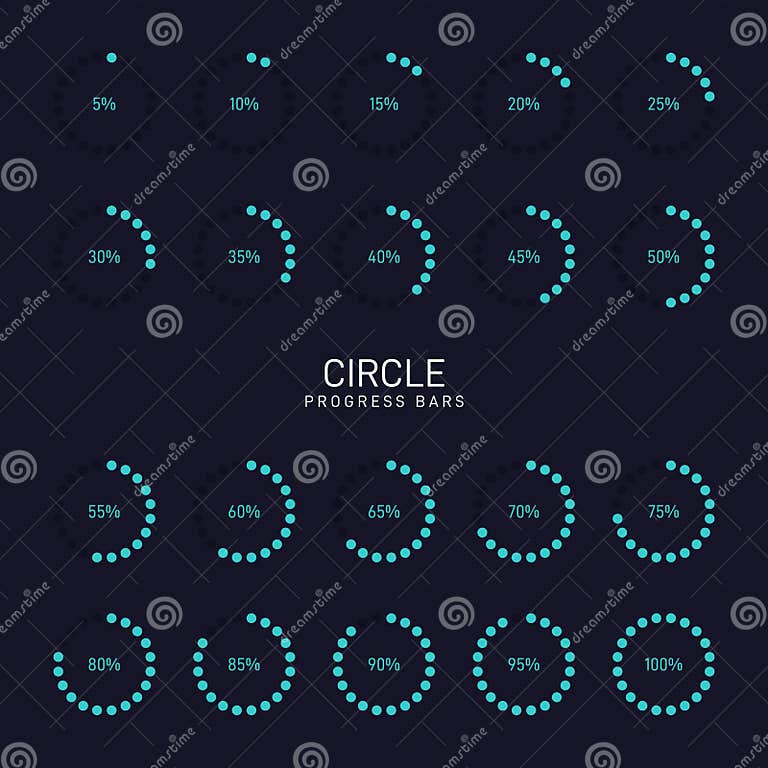 Collection of Circular Futuristic Progress Loading Bar Stock ...