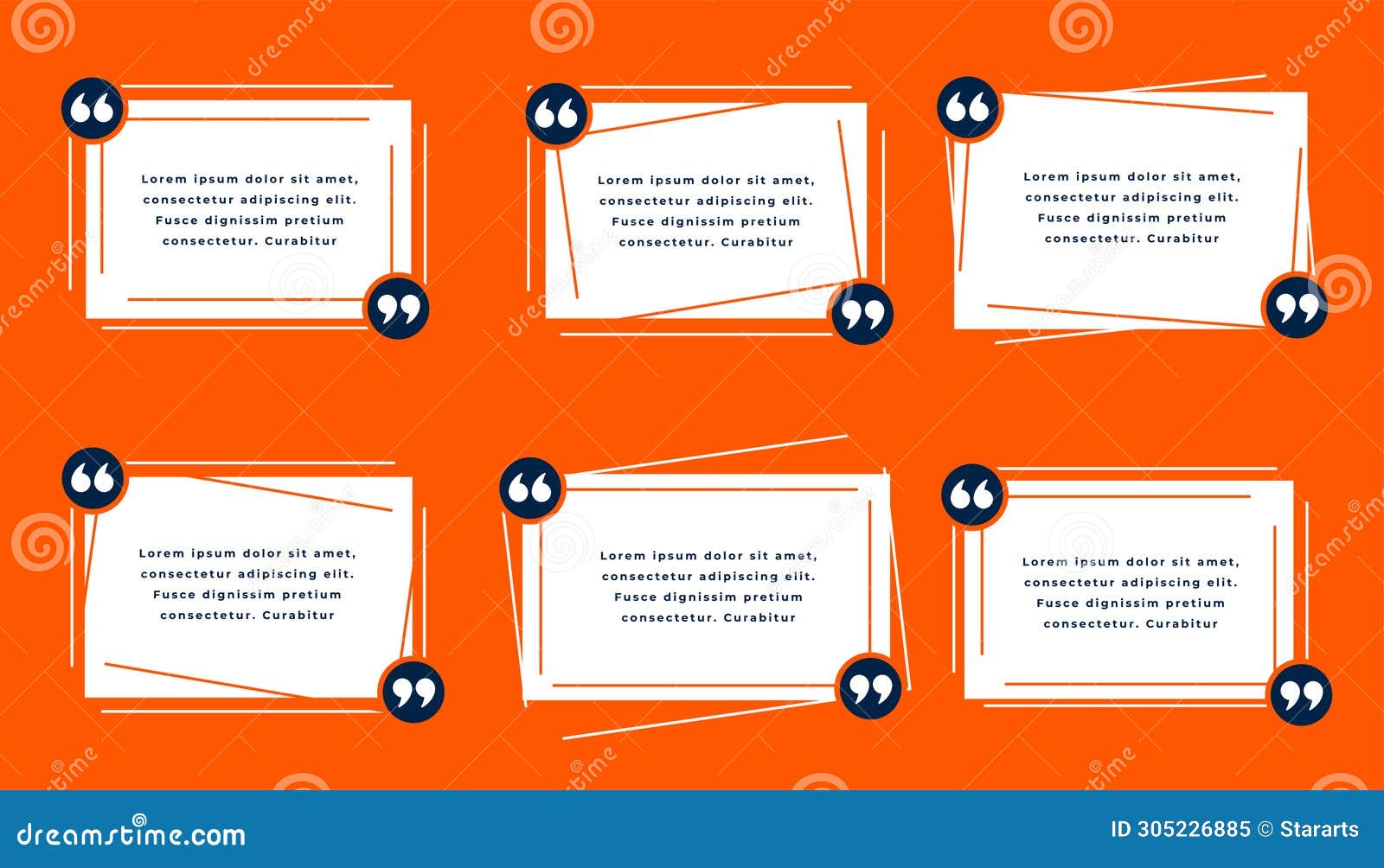 Collection of Citation Frame Icon Template for Social Media Post Stock ...