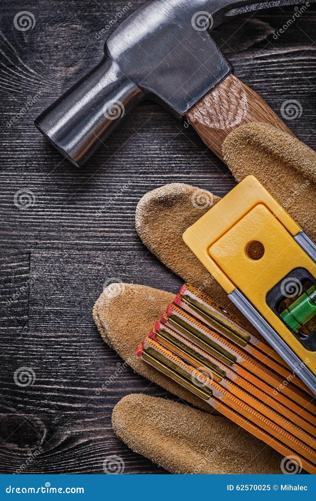 Collection of Claw Hammer Protective Gloves Wooden Stock Image - Image ...