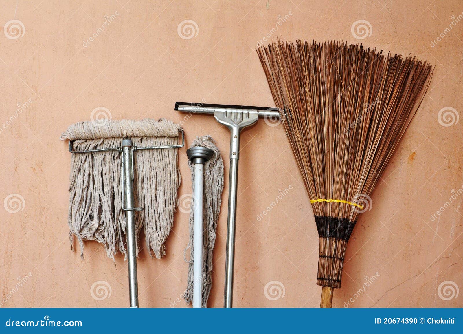 Collection of Cleaning Equipment Stock Photo - Image of chores ...