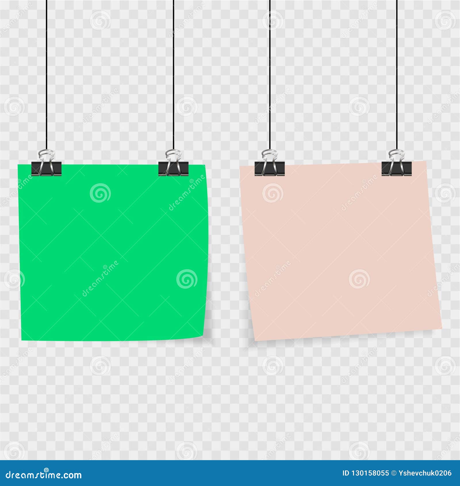 Collection of Clear Color Lists of Paper with Pin on the Gray ...