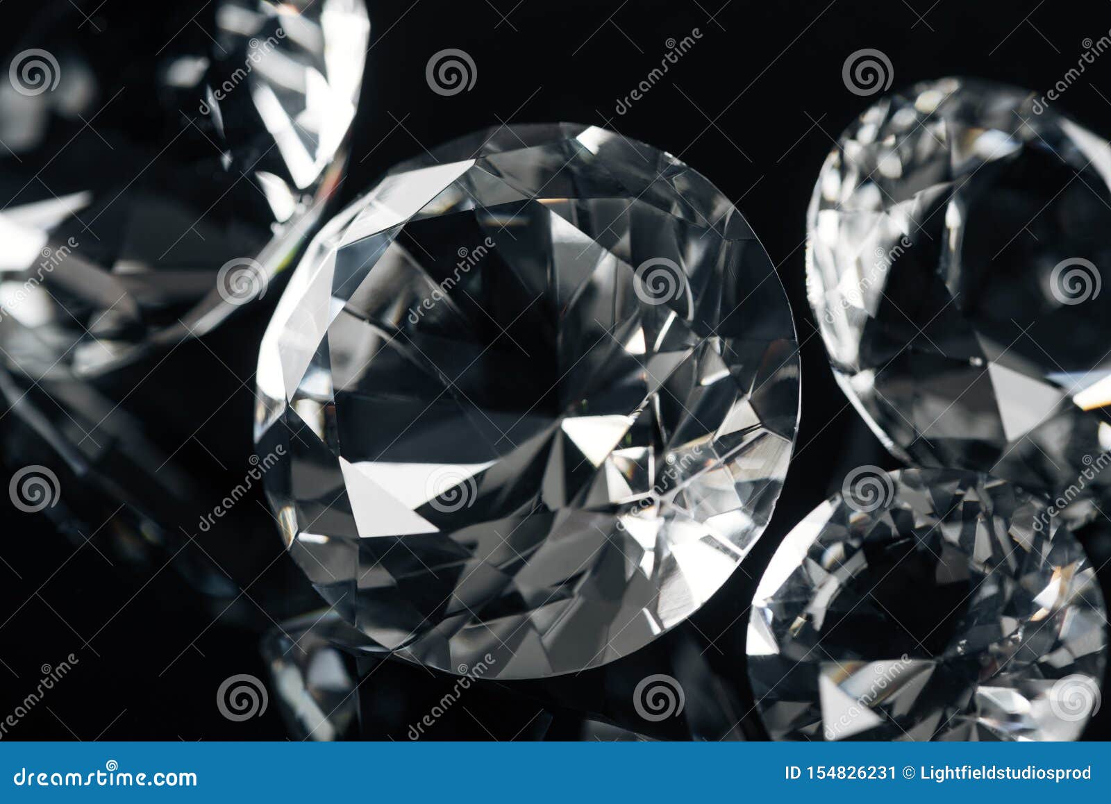 Collection of Clear Diamonds Isolated Stock Image - Image of studioshot ...