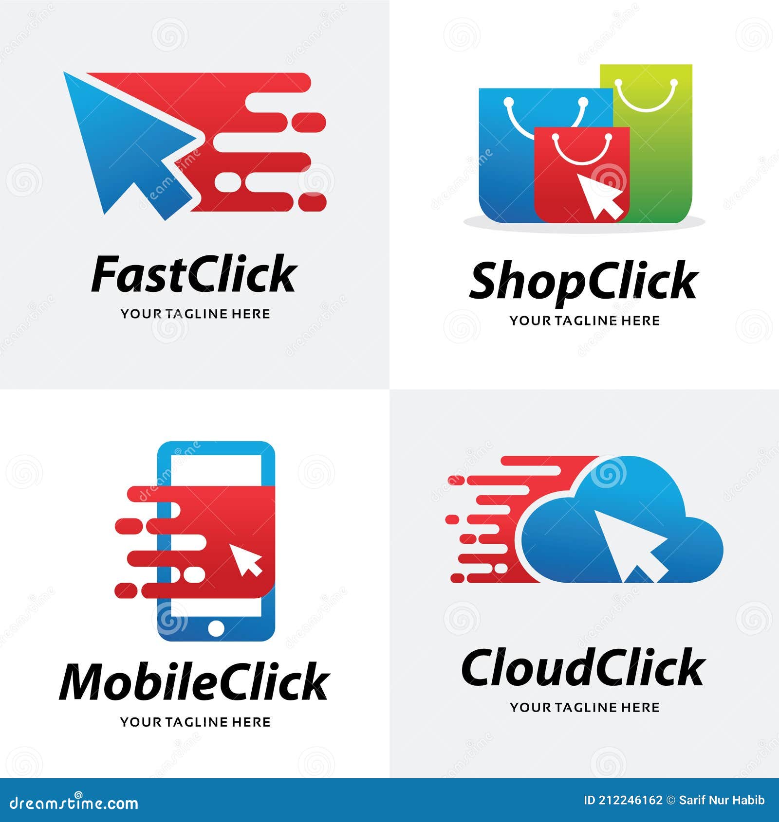 Collection of Click Logo Template Design Template Stock Vector ...