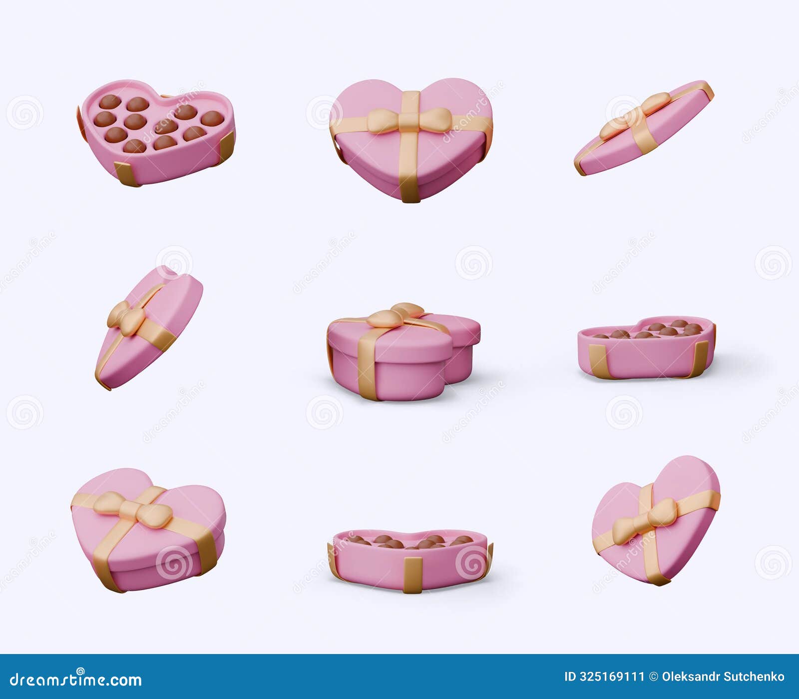 Collection of Closed and Open Boxes of Chocolates. Vector Realistic ...