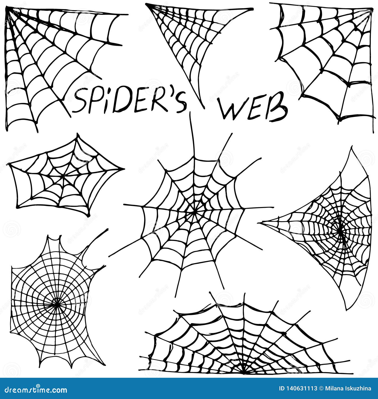 Collection of Cobweb Isolated on Black. Spiderweb for Halloween Design ... Collection of Cobweb Isolated on Black. Spiderweb for Halloween Design ...