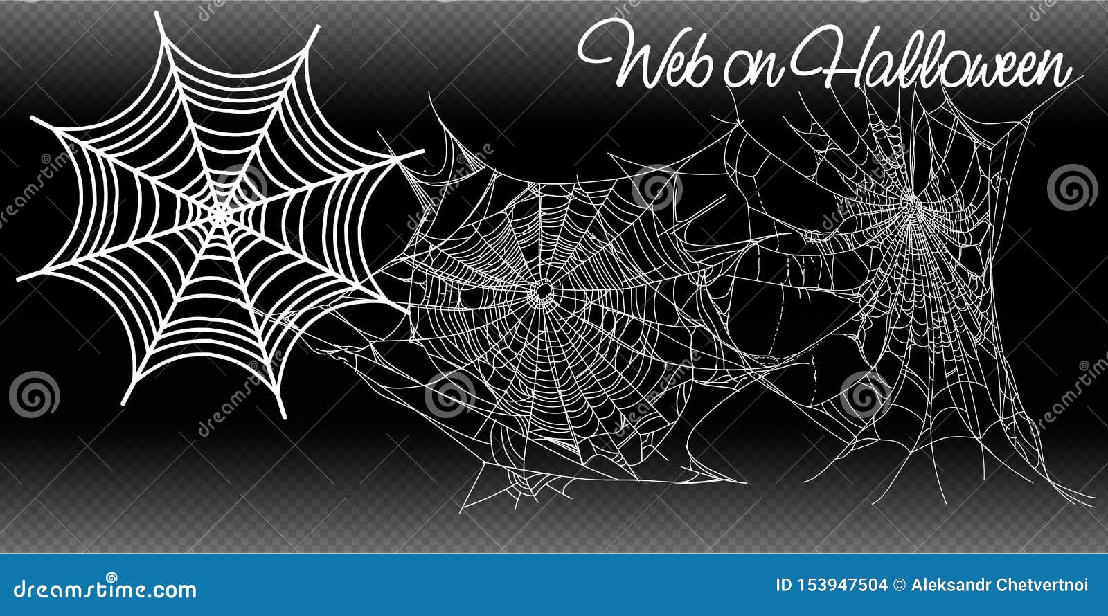 Collection of Cobweb, Isolated on Black, Transparent Background ...
