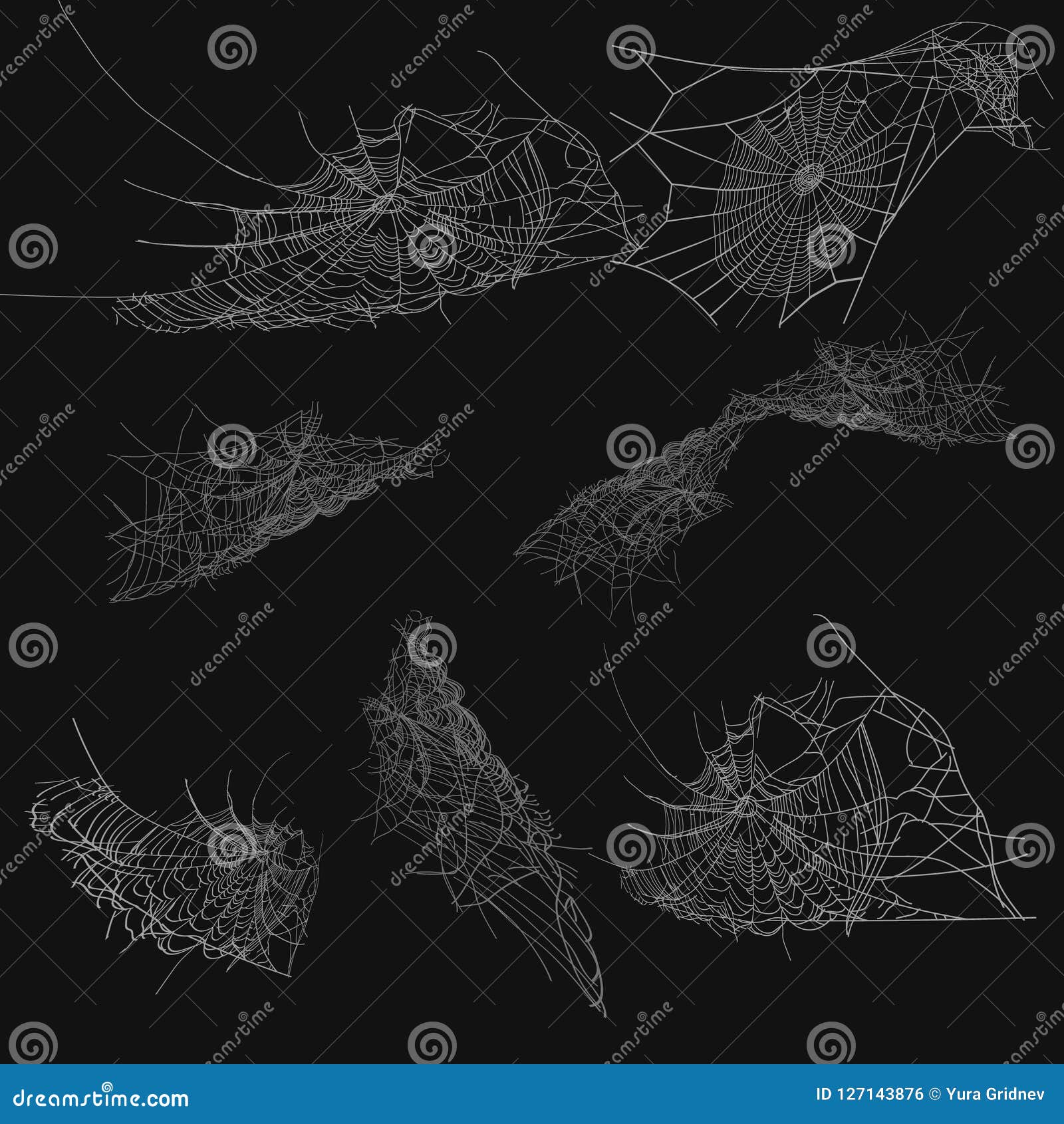 Halloween Spiderweb Vector Border. Cobweb Corner Frame Background ...