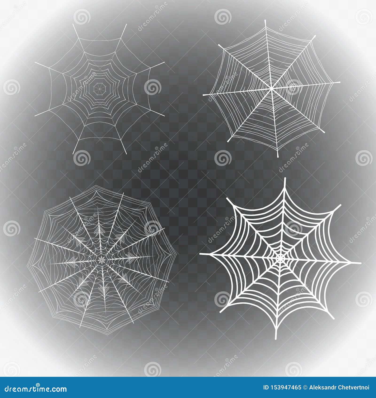 Collection of Cobweb, Isolated on Black, Transparent Background ...