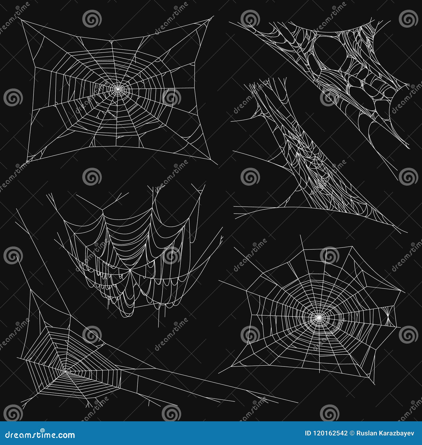 Collection of Cobweb Set, Isolated on Black Background Stock Vector ... Collection of Cobweb Set, Isolated on Black Background Stock Vector ...